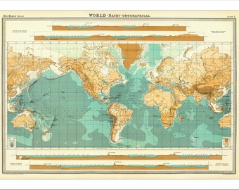 World Map of 1900 | Etsy