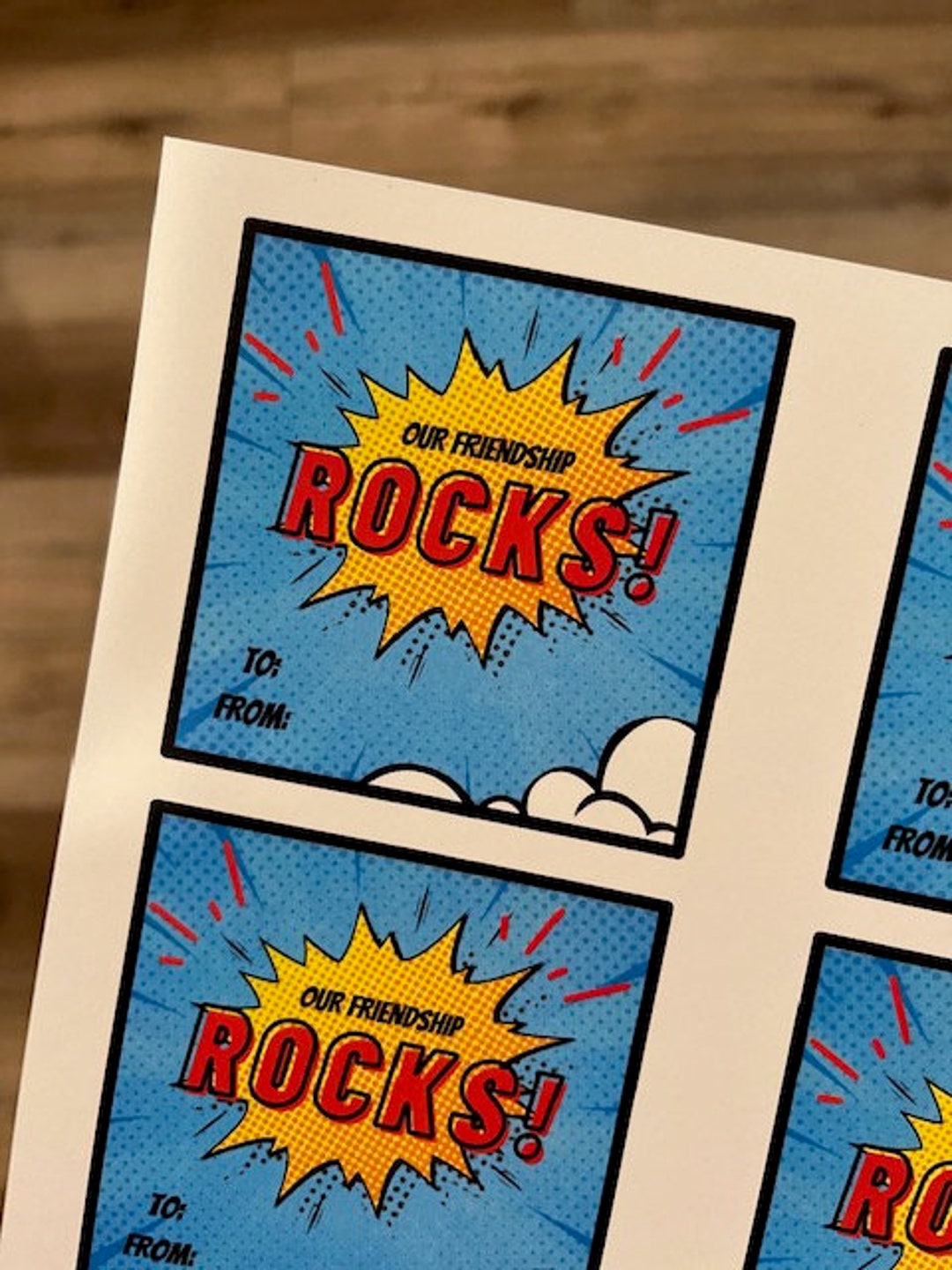 Our Friendship Rocks! Printable Valentine's Day Cards Rock or Diamond ...