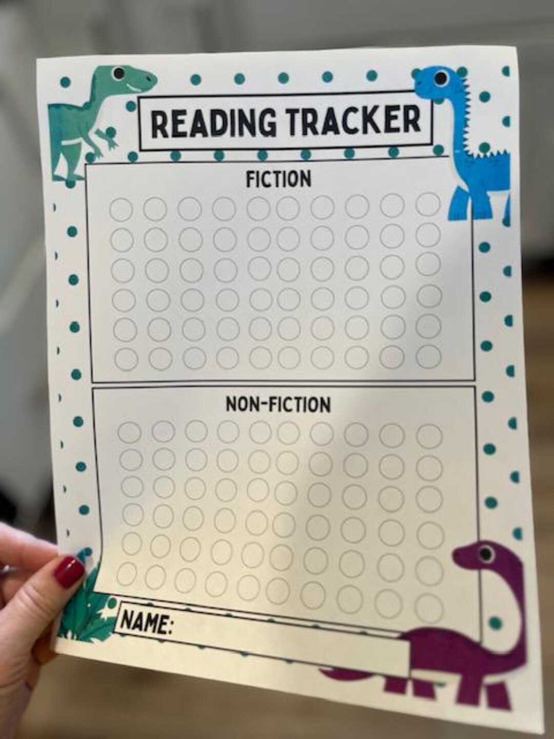 Fiction and Non-fiction Reading Chart (dinosaur Themed) - Etsy