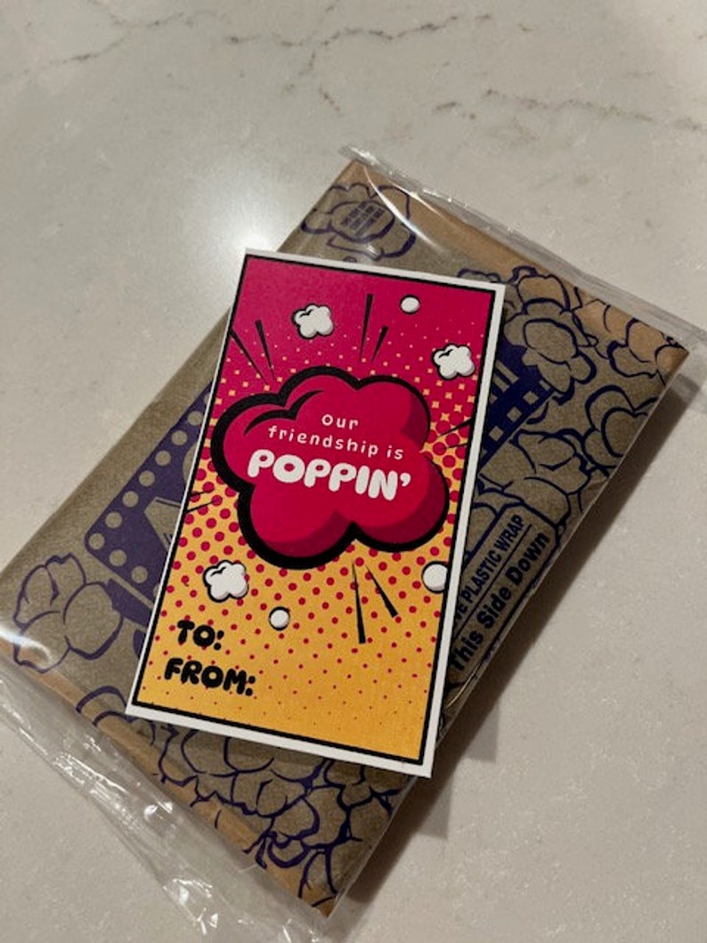 Our Friendship is Poppin' Printable Valentine's Day Card Popcorn Themed ...