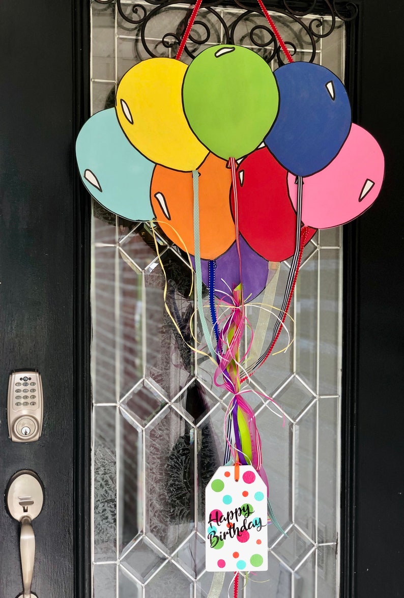 Happy Birthday Door Hanger Birthday Party Decor Front Door - Etsy