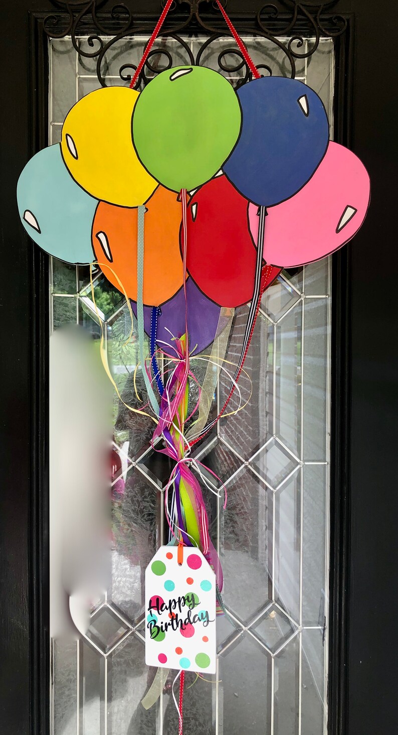 Happy Birthday Door Hanger Birthday Party Decor Front Door - Etsy