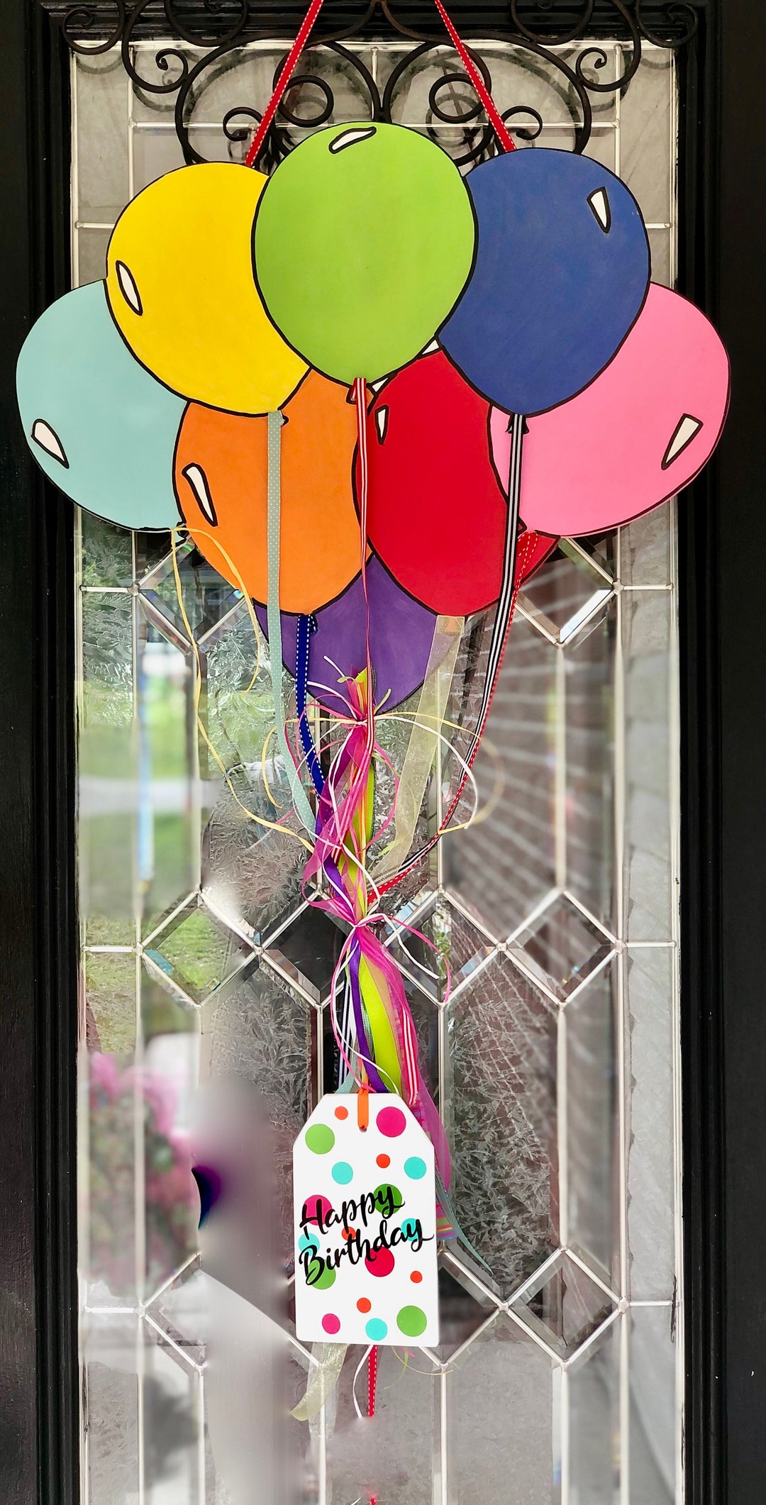 Happy Birthday Door Hanger Birthday Party Decor Front Door - Etsy