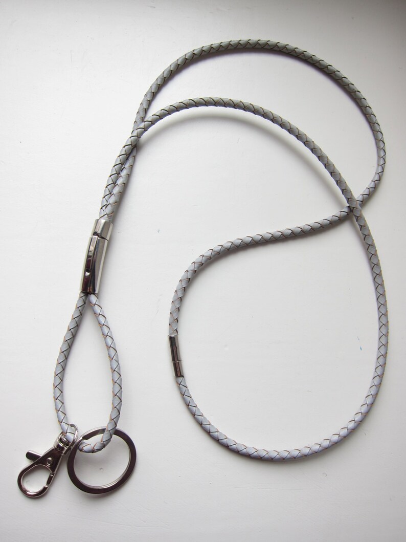 Leather Lanyard Braided Cord Detachable Lanyard Badge | Etsy
