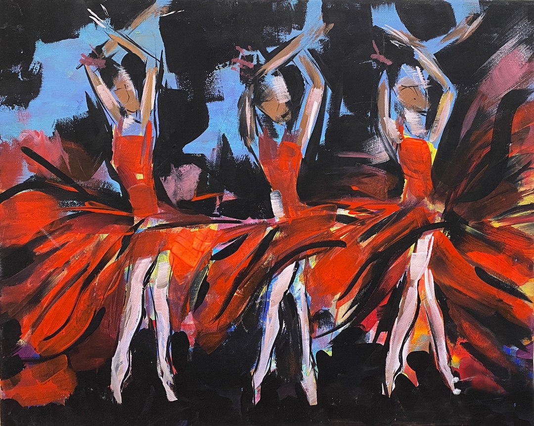Ballet Dancer Painting Ballet Art Ballerina Painting on Canvas Dancer ...