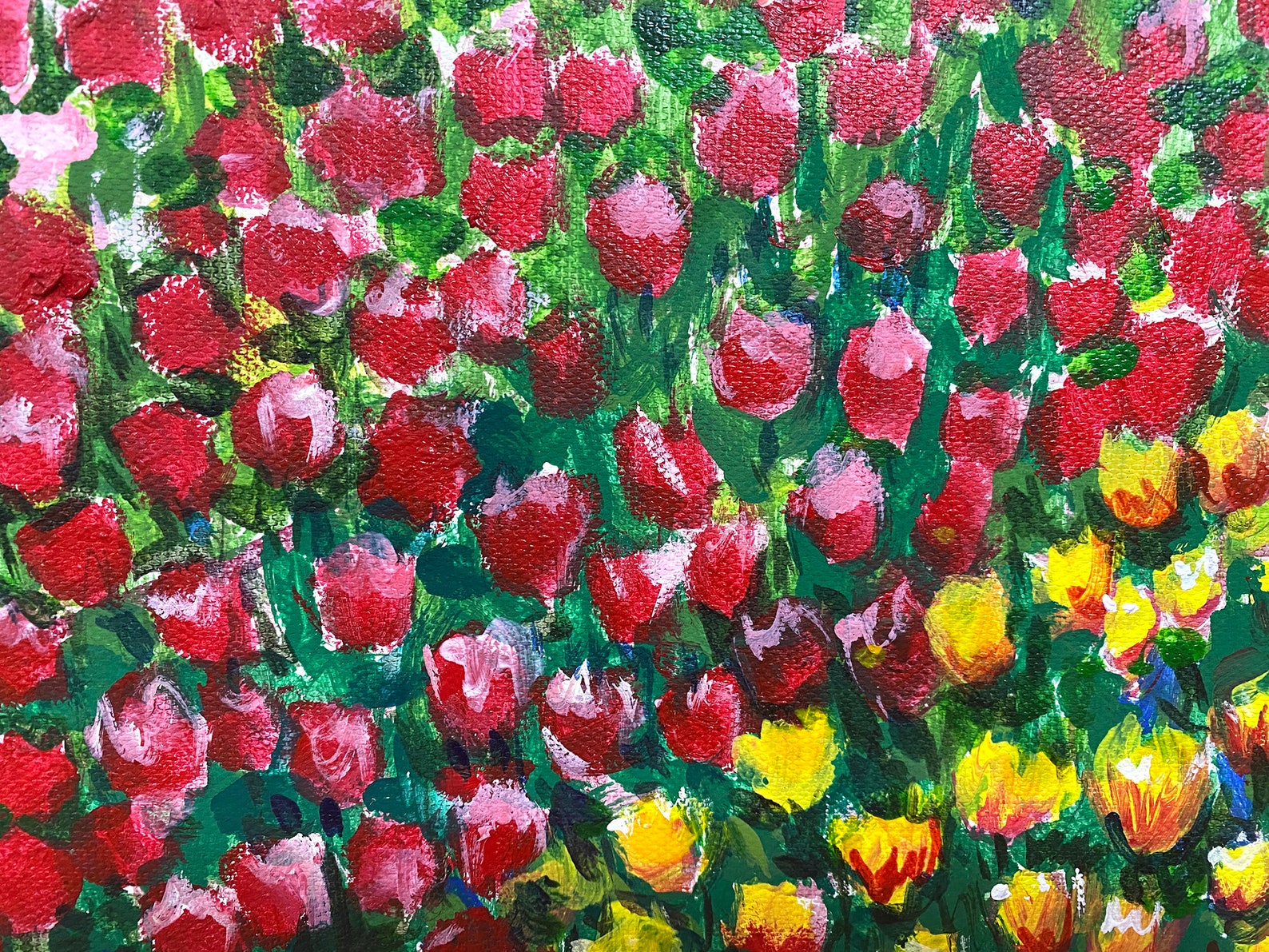 Tulip Field Painting Landscape Canvas Original Art Holland - Etsy