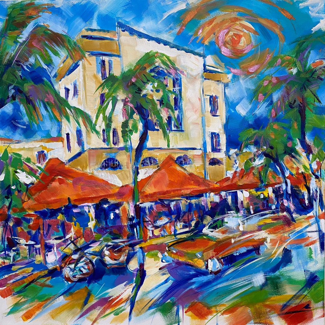 Miami Painting South Beach Wall Art Original Cityscape Painting on ...