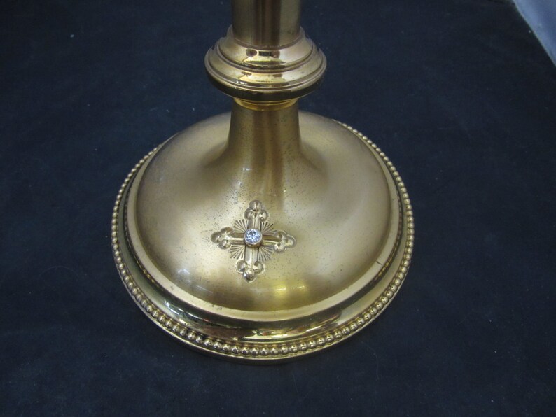 ANTIQUE Chalice Gold Tone With Genuine Diamond Accent and Cross - Etsy