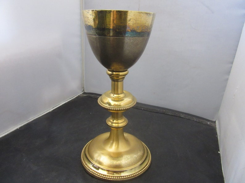 ANTIQUE Chalice Gold Tone With Genuine Diamond Accent and Cross - Etsy