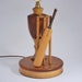 Marquetry Wood Inlaid Table Lamp, Sport Cricket Theme, 1950s Ca ...