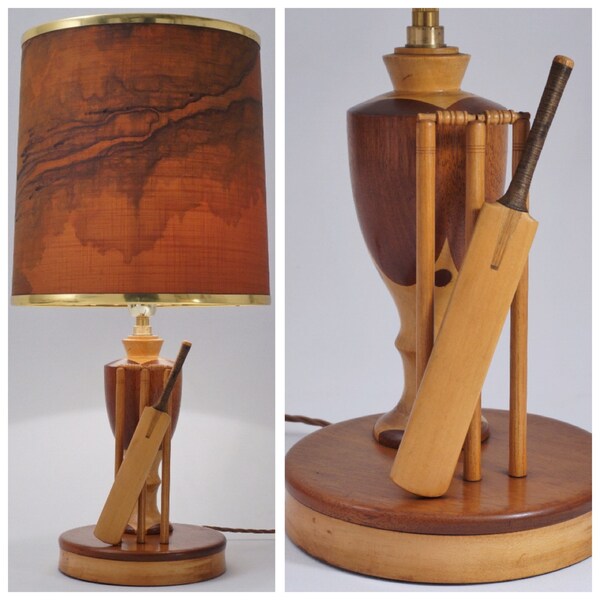 Vintage Wood Lamp - Etsy UK