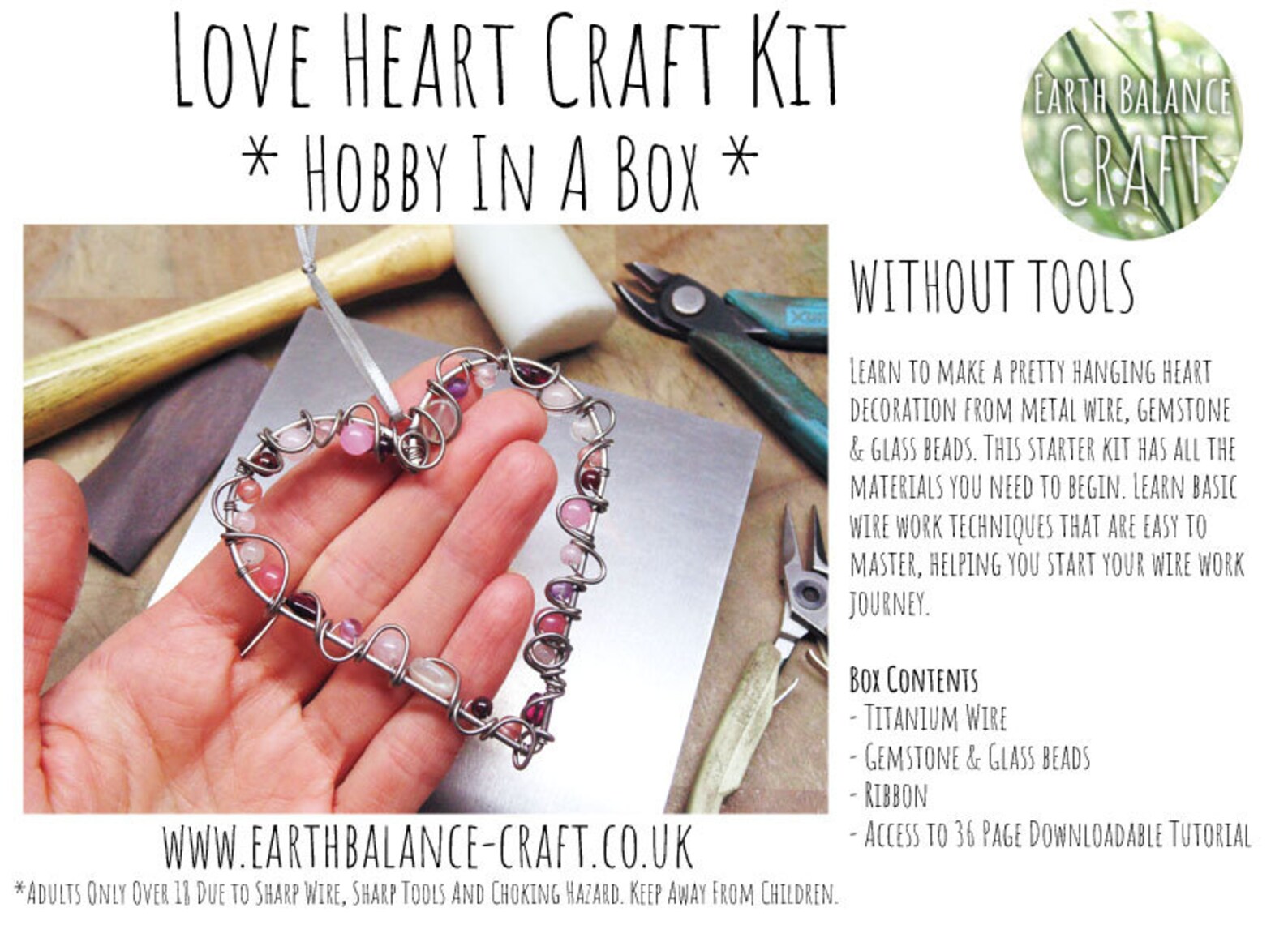 Love Heart Craft Kit No Tools Learn to Wire Wrap Kits for | Etsy