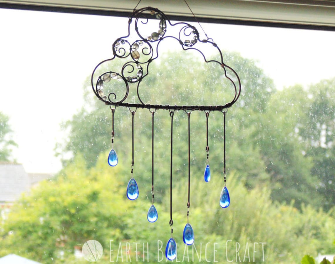 Cloud Suncatcher Rain Cloud Window Art Weather Gifts Wire | Etsy