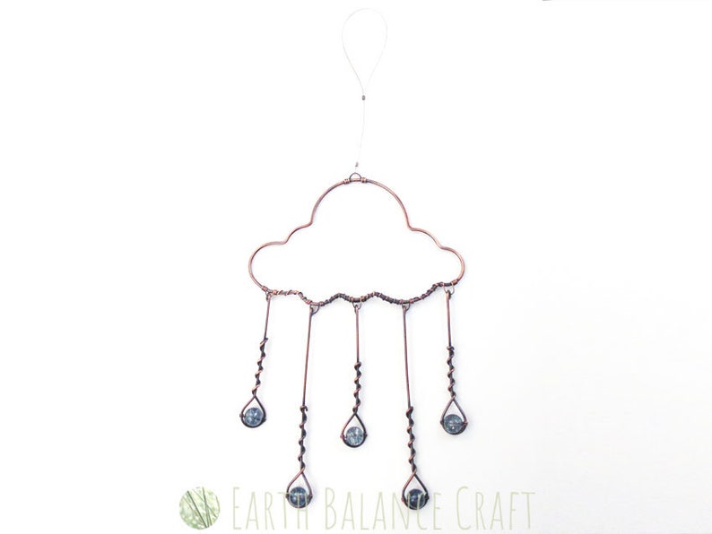 Wire Cloud Suncatcher Rain Drop Decoration Cloud Art - Etsy UK