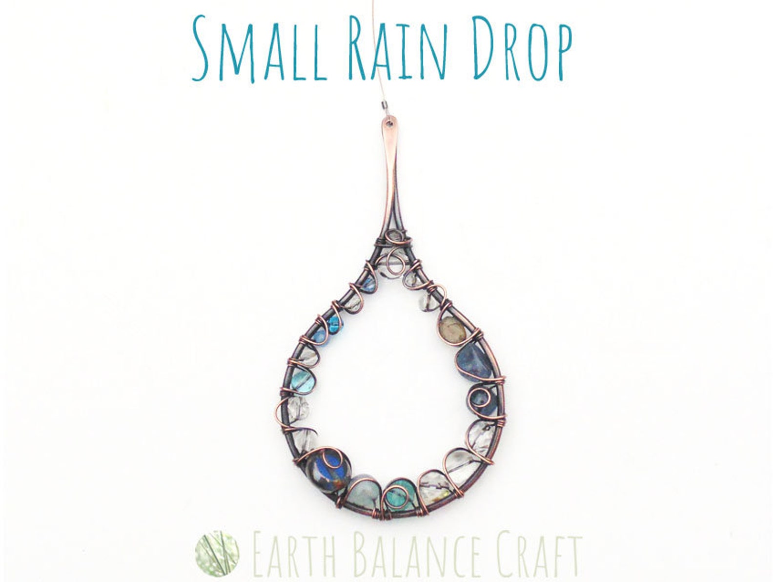 Raindrop Suncatcher Crystal Gift Copper Wire Work Weather - Etsy