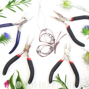 Butterfly Kit WITH TOOLS, Make Your Own, Wire Butterfly, White Gemstone ...