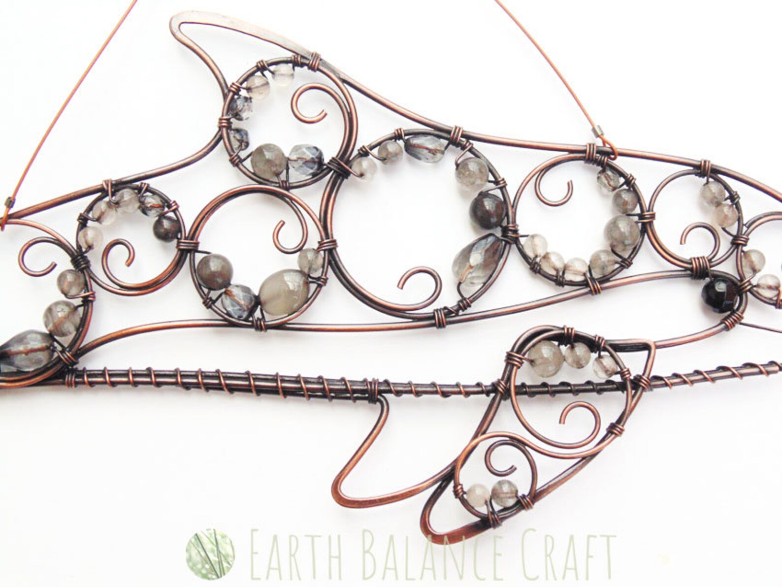 Dolphin Suncatcher, Sea Life Decor, Wire Work Art, Marine Mammal, Metal ...