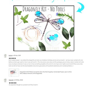 Dragonfly Kit NO TOOLS, Suncatcher Kits, Wire Work Supplies, Homemade ...