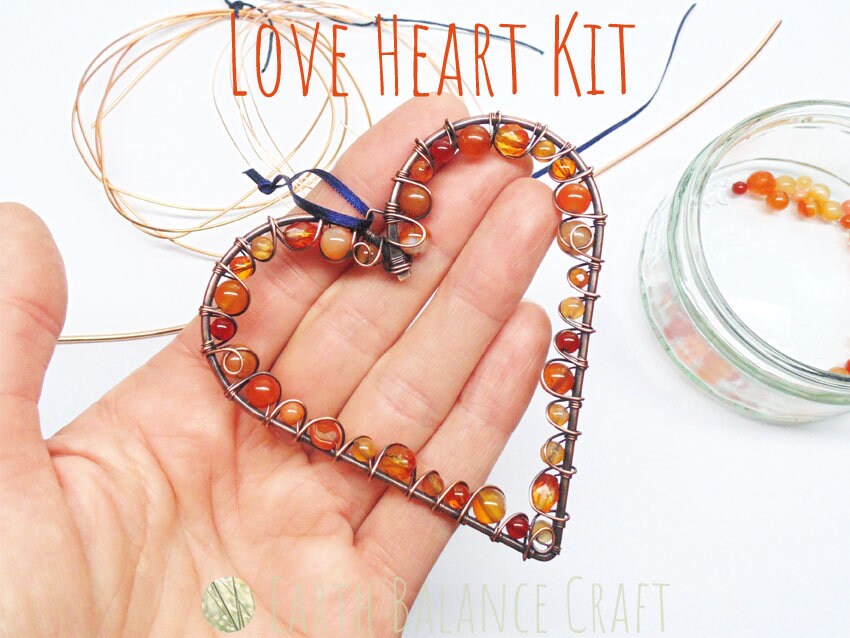 Love Heart Craft Kit No Tools, Learn to Wire Wrap, Kits for Beginners ...