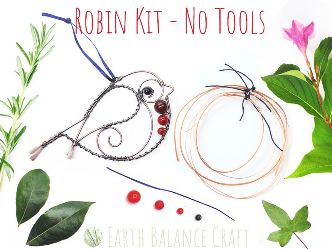 Wire Robin Kit: Copper Wire & Gemstone Bird Decoration (materials Only ...