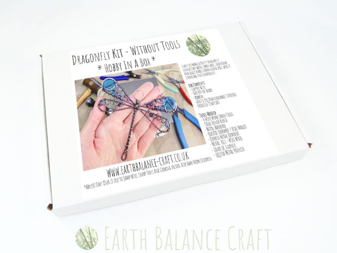 Dragonfly Kit NO TOOLS, Suncatcher Kits, Wire Work Supplies, Homemade ...