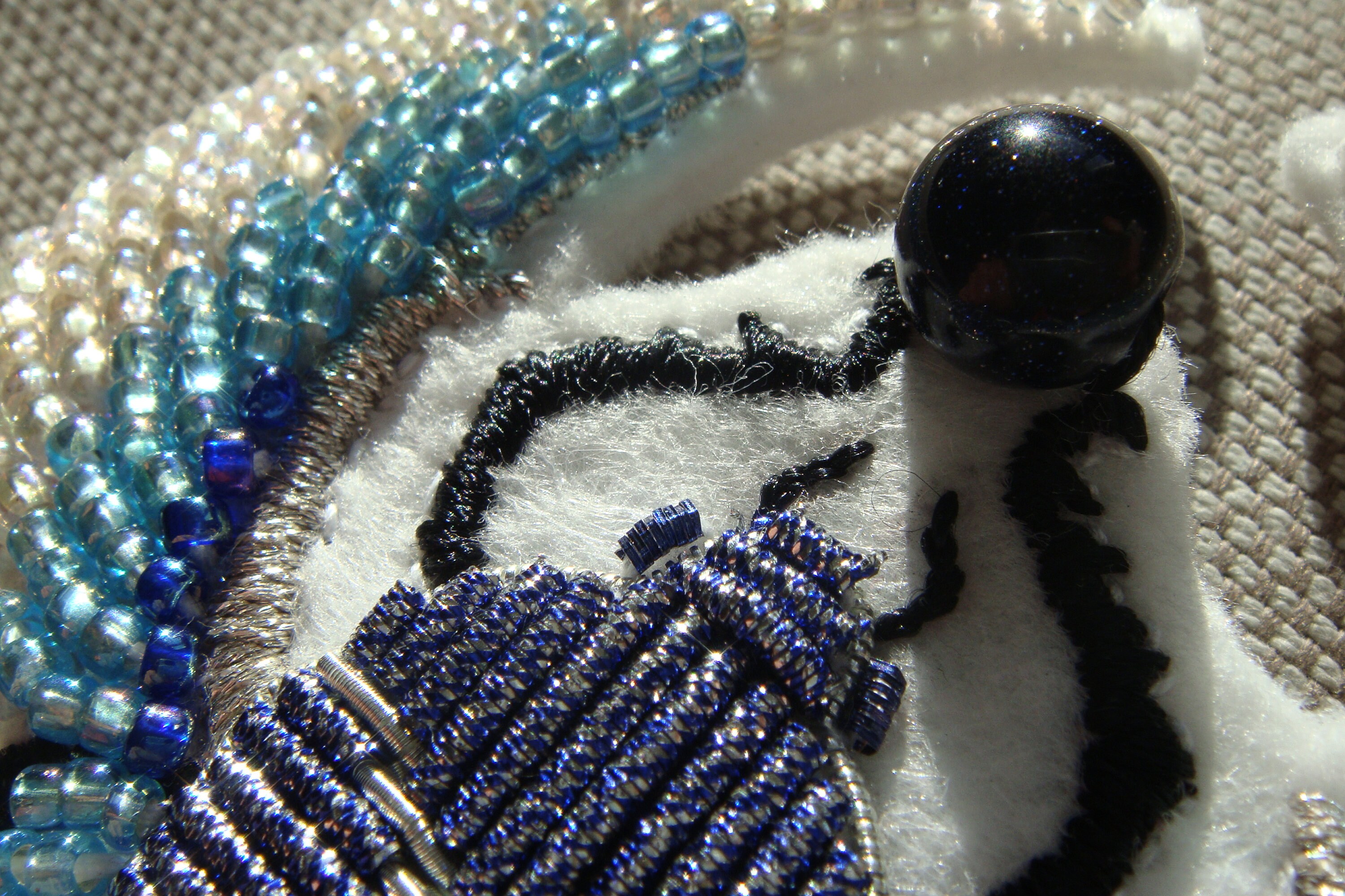 Blue Winged Scarab Embroidered Brooch - Gold Embroidery. - Etsy