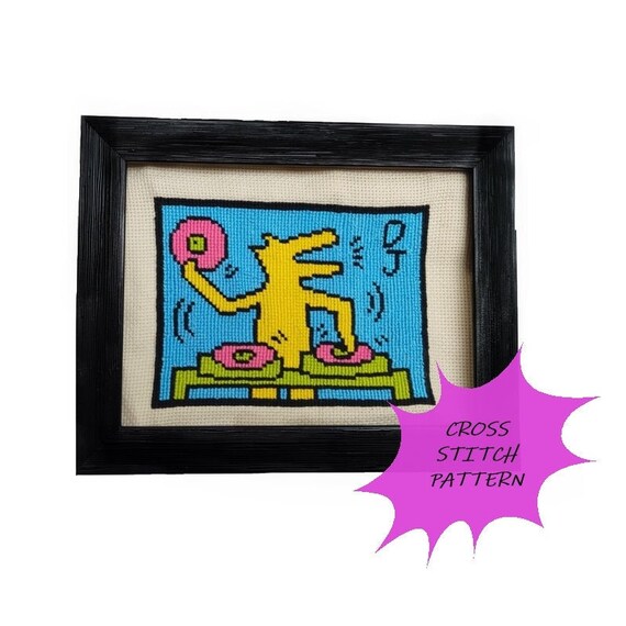 Keith Haring DJ Pop Art Cross Stitch Pattern Pattern Only - Etsy