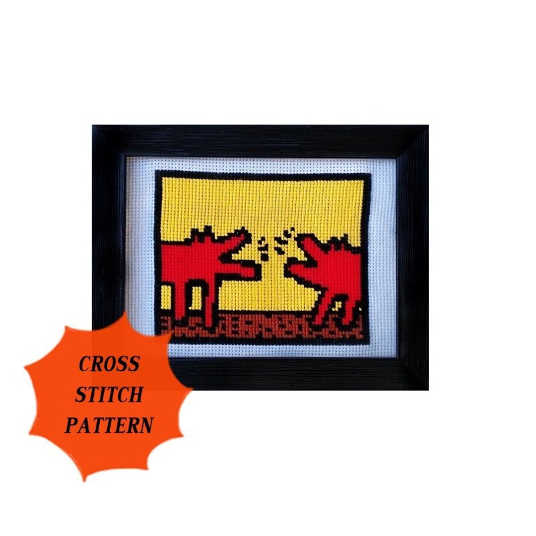 Keith Haring Dogs, Pop Art, Cross Stitch Pattern, Pattern Only, Instant ...