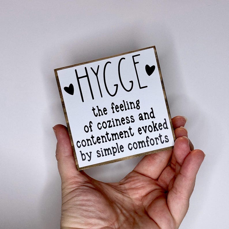 Hygge Black & White Small Table Decor Sign, Accent Sign, Shelf Decor ...