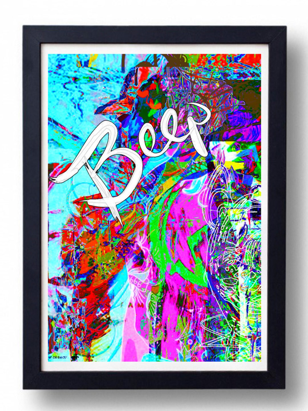 Street Art Poster Beep Graffiti Painting Mixed Media Digital Abstract ...