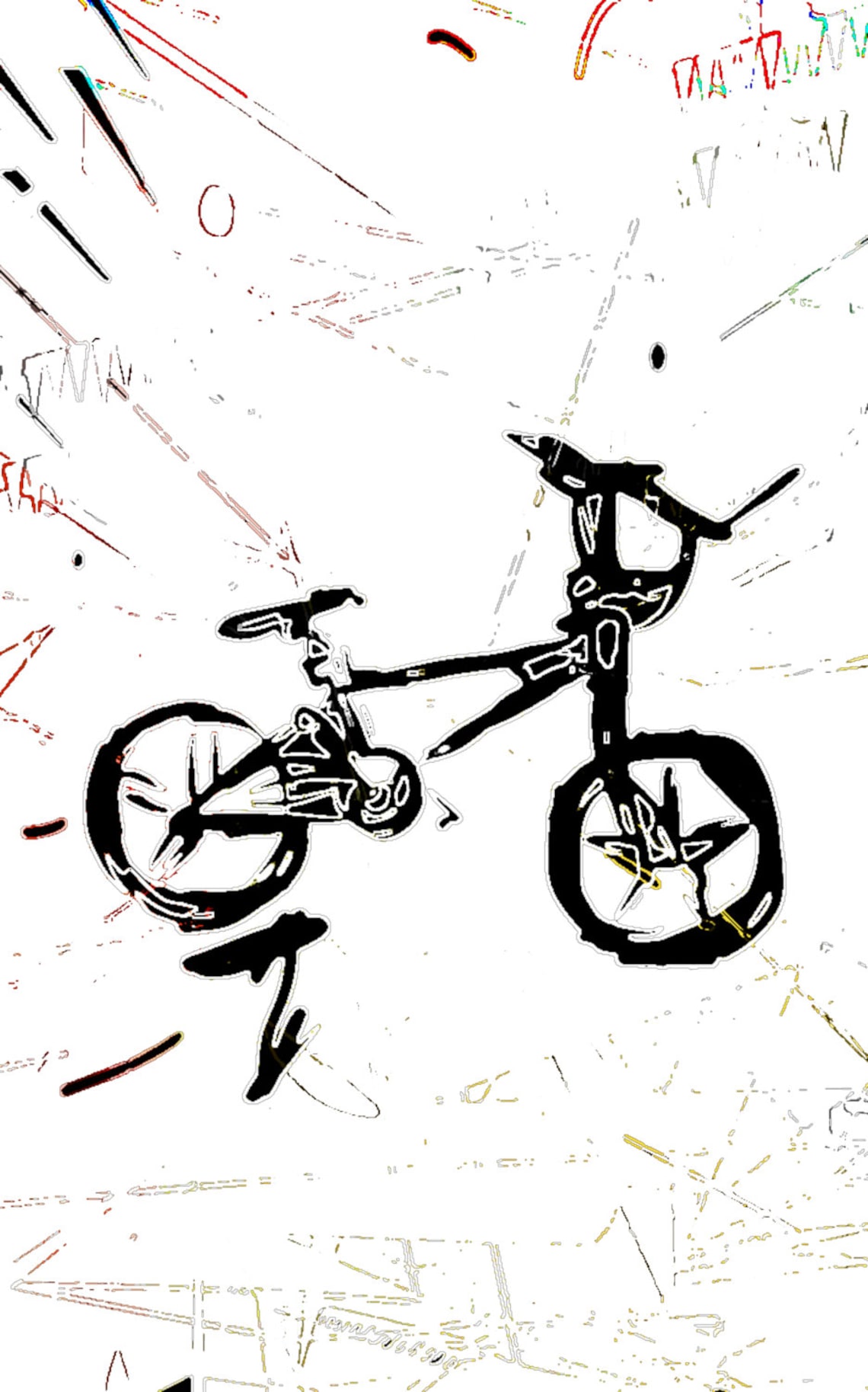 BMX Bicycle Print Black Bike Graffiti Sketch Digital Drawing Art Print ...