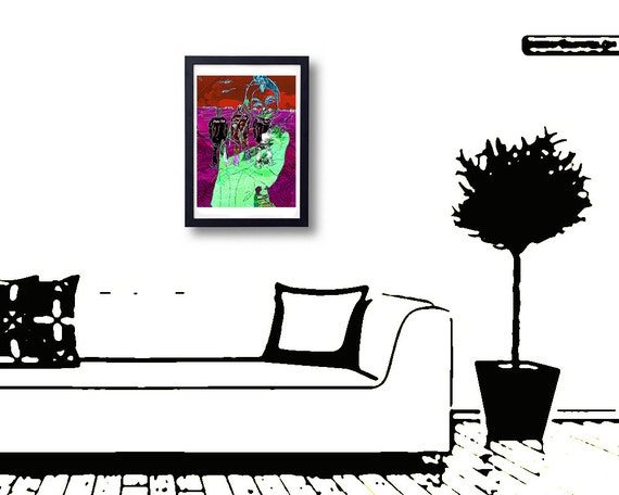 Punk Art Digital Drawing Poster Street Art Dark Graffiti Wall | Etsy
