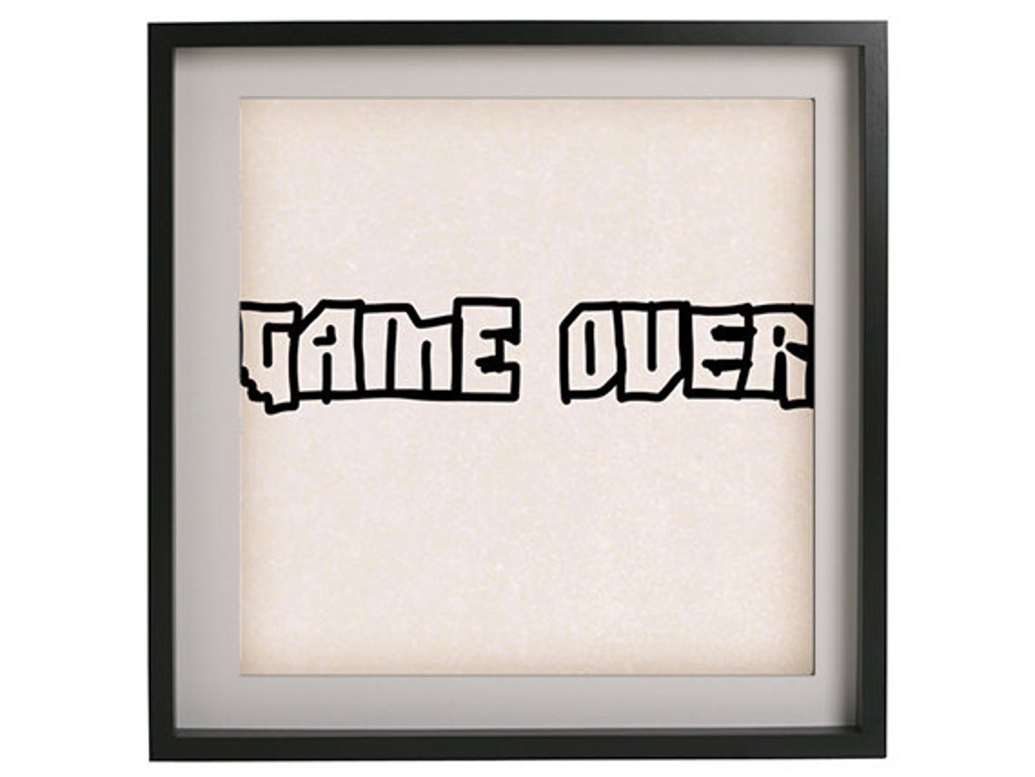 Game Over Typography Graffiti Street Ink Drawing Digital Wall Art Print ...
