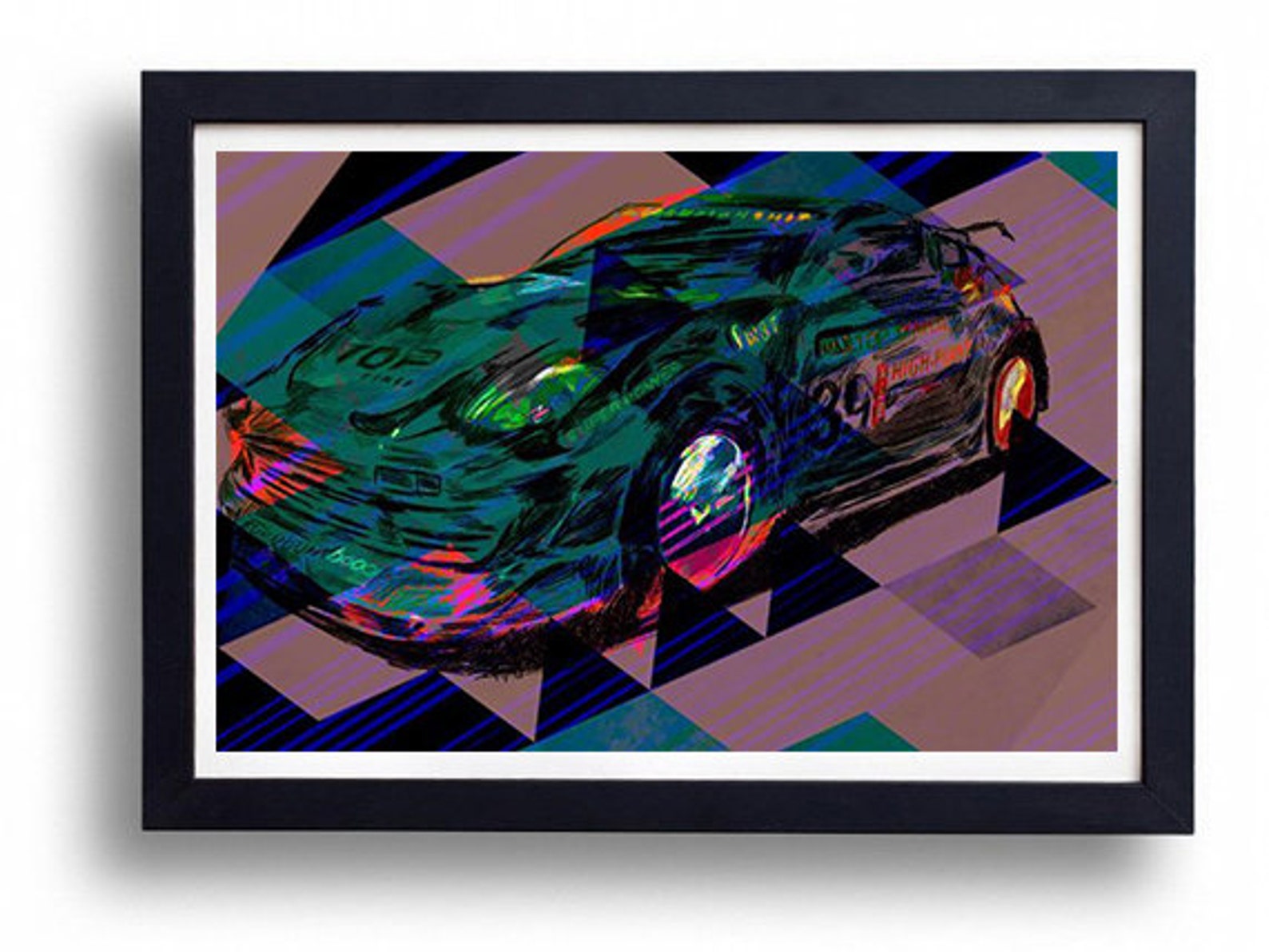 Drift Car Graffiti Street Art Digital Drawing Mixed Media Painting Art ...
