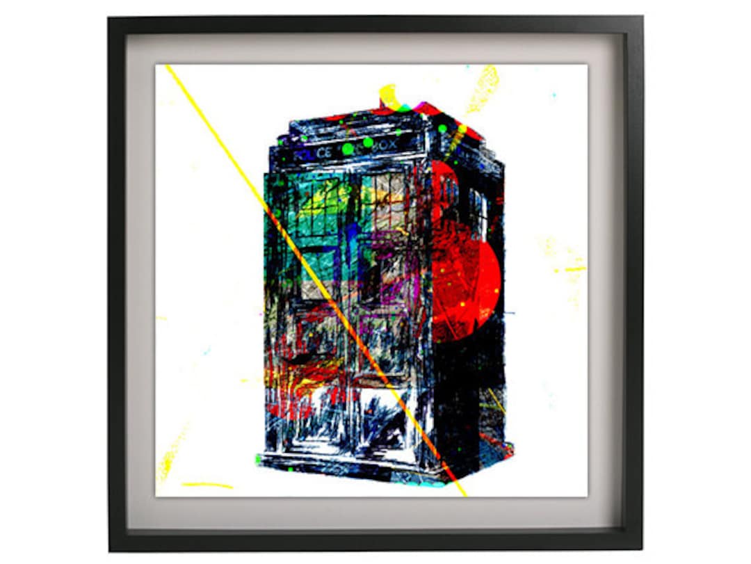 Tardis Dr Who Print Drawing Digital Wall Art Print Original Art 20X20 ...