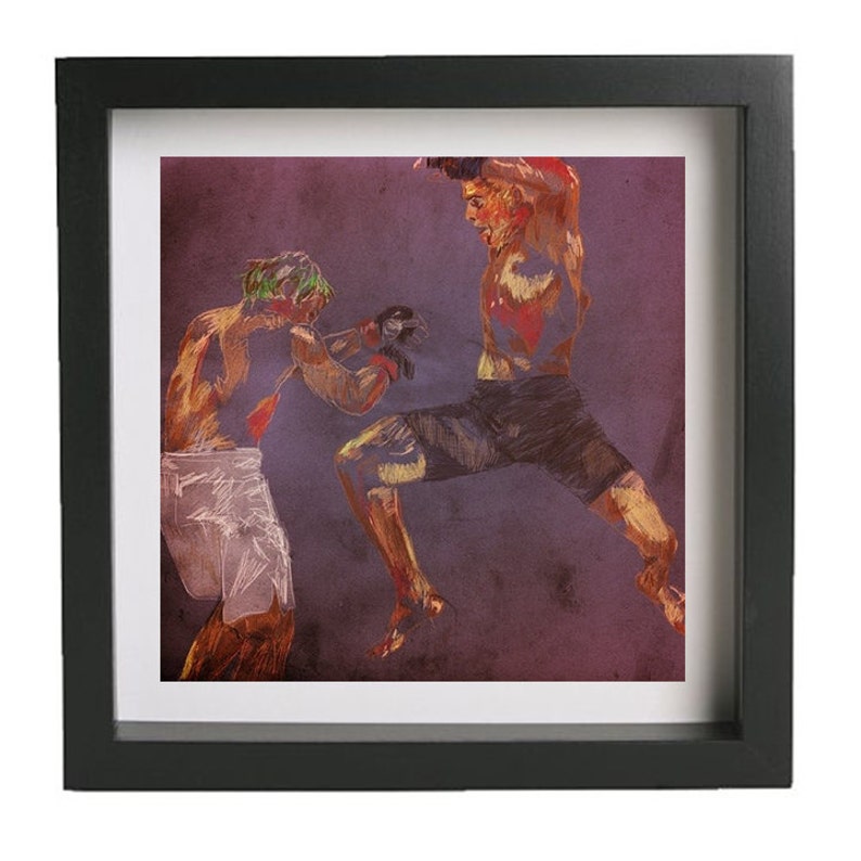 MMA Fight Drawing UFC Digital Wall Art Graffiti Print Colorful and ...