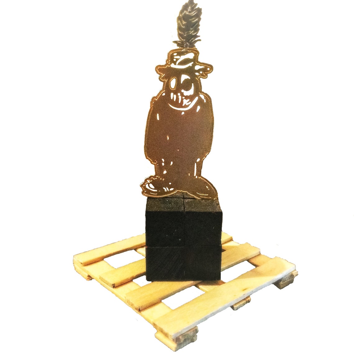 Gold Ninja Sculpture on Wood Pedestal Miniature Statue Mini - Etsy