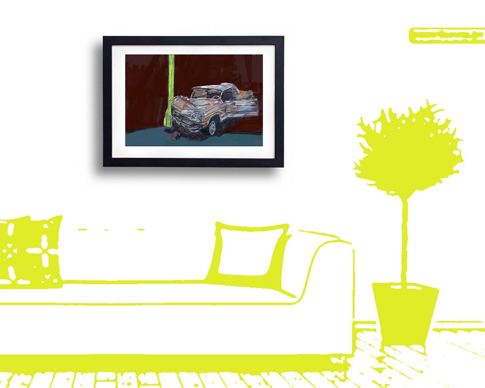 Mixed Media Graffiti Street Art Digital Drawing Art Print Car - Etsy Israel