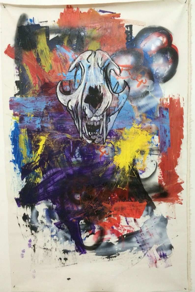 Who Killed Koki Mixed Media Painting Italian Canvas 160X130 CM Big ...