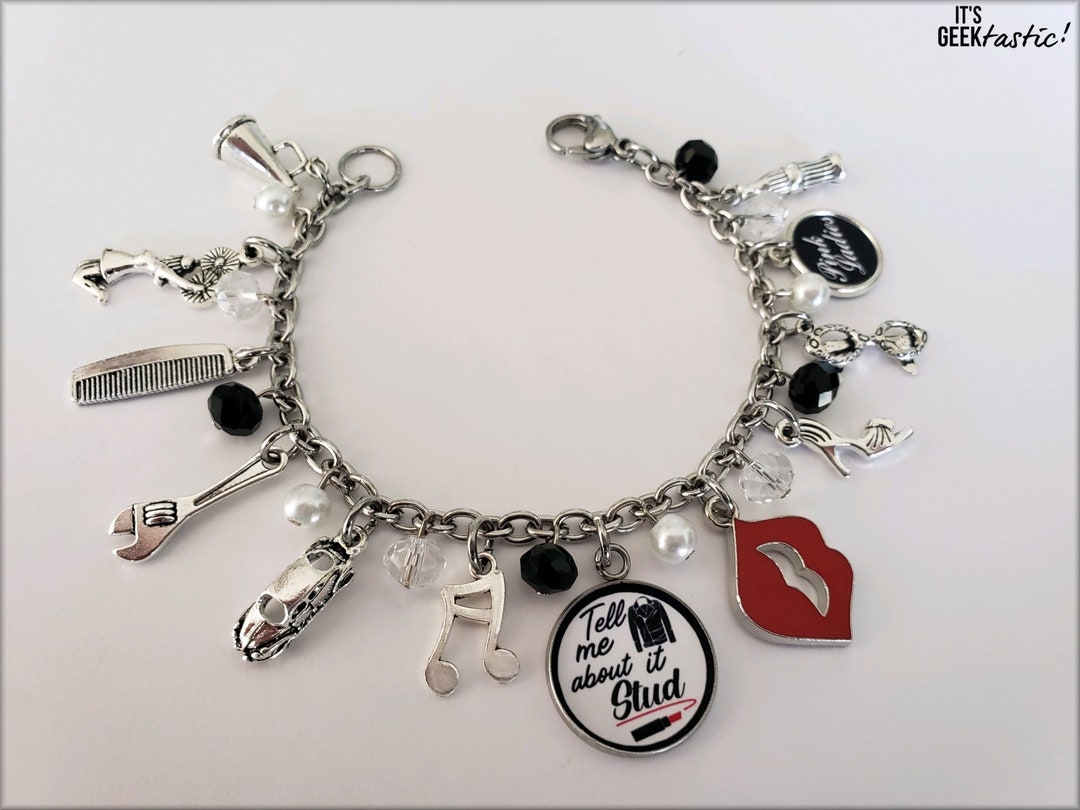 Grease, Grease Musical Theme Bracelet, Tell Me About It Stud, Pink ...