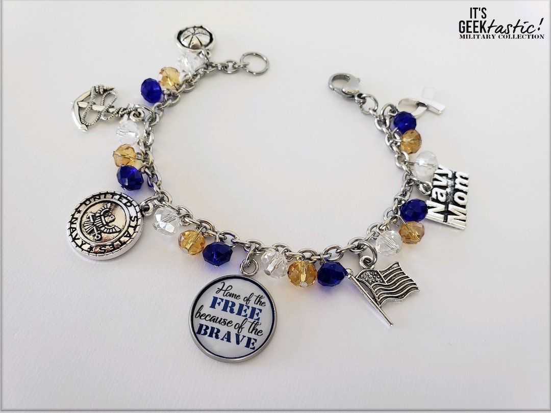 Navy Mom, Navy Mom Jewelry, Navy Mom Gift, Navy Mom Bracelet, Proud ...