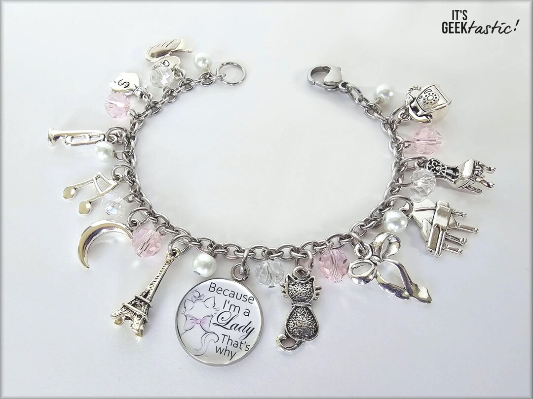 Aristocats Charm Bracelet: Marie Cat Stainless Steel Jewelry - Etsy