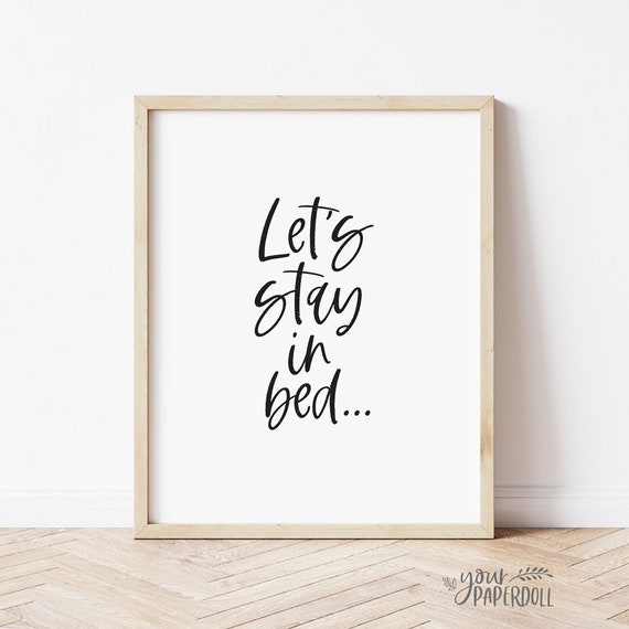 Let's Stay In Bed Poster Digital Print Printable Art | Etsy