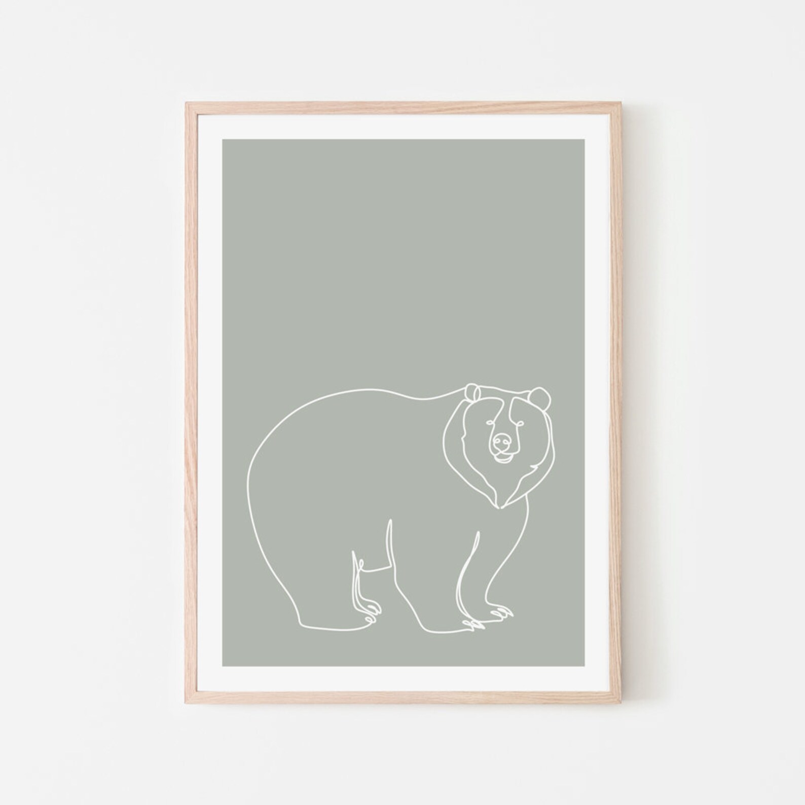 Grizzly Bear Line Drawing Instant Download Printable Bear - Etsy
