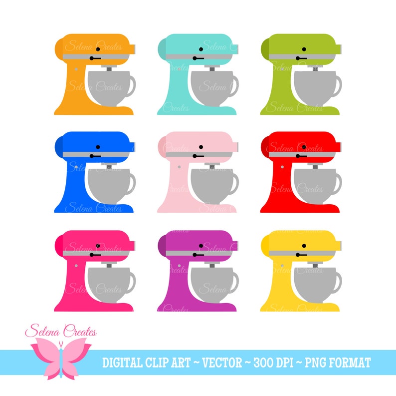 Kitchen Mixer Digital Clipart, Clip Art, Stand Mixer, Kitchen, Baker ...