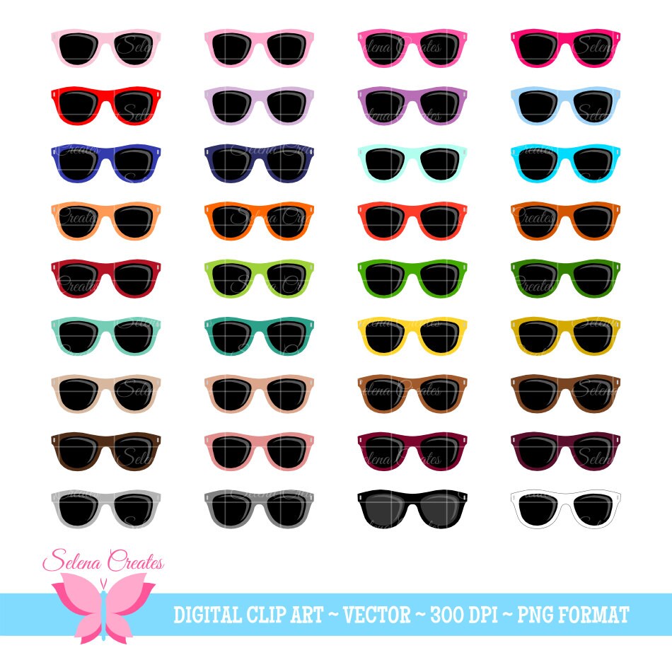 Sunglasses Clipart Set Digital Clipart Clip Art Shades - Etsy
