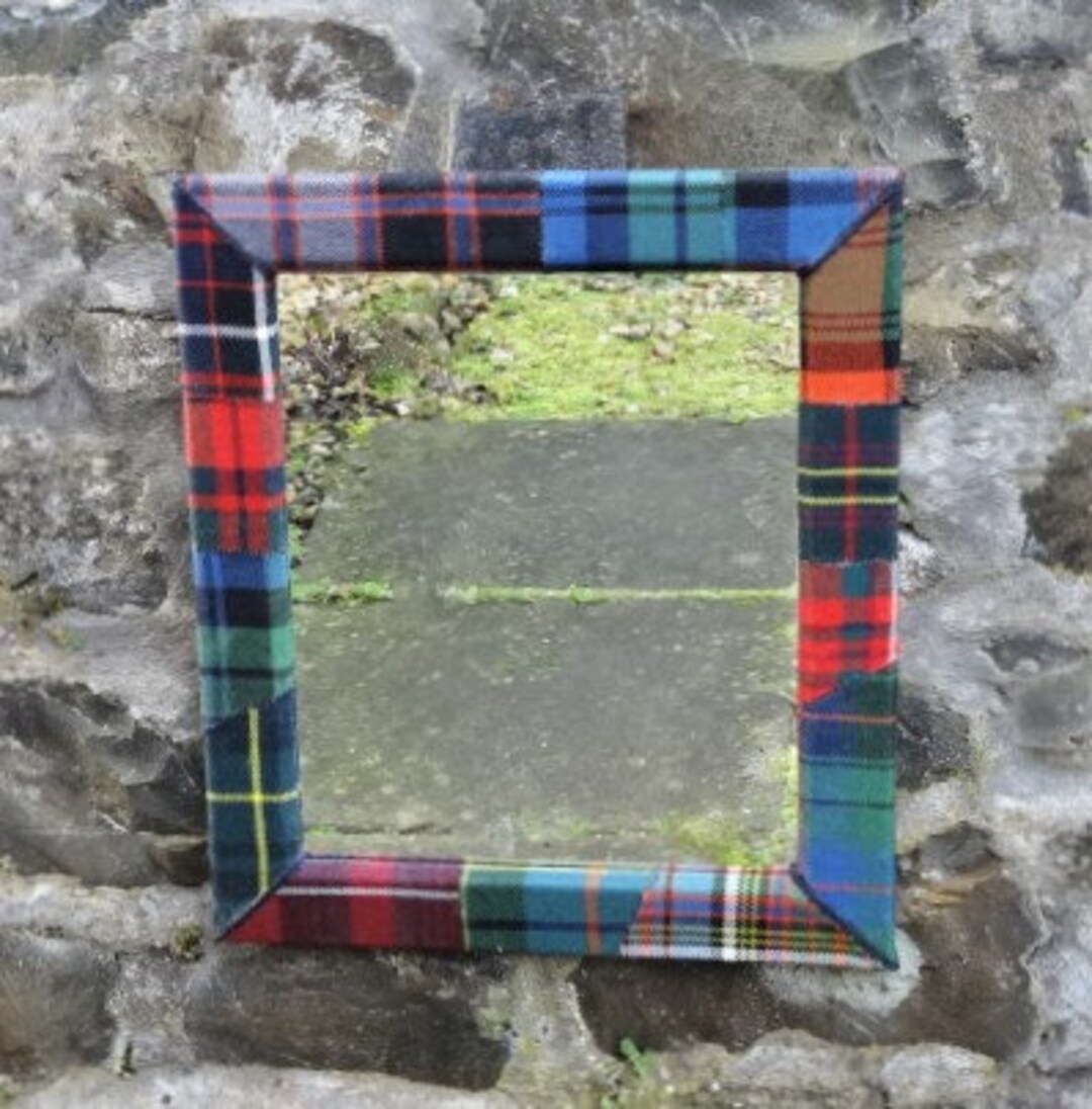 TARTAN FRAMED MIRROR One-of-a-kind Wool Tartan Fabric - Etsy