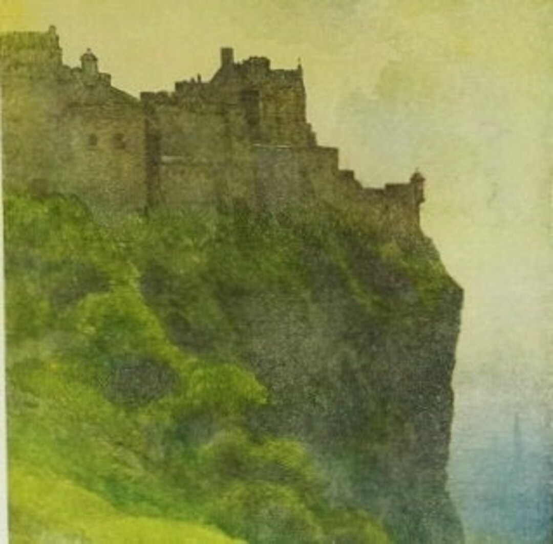 EDINBURGH CASTLE PRINT From 1920s Painting by E.W. Haslehust Quality ...