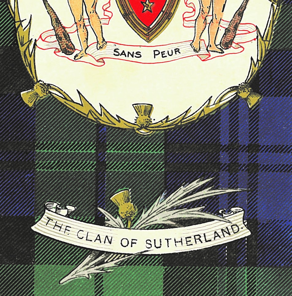 SUTHERLAND CLAN crest & Tartan Print Reproduction From an - Etsy
