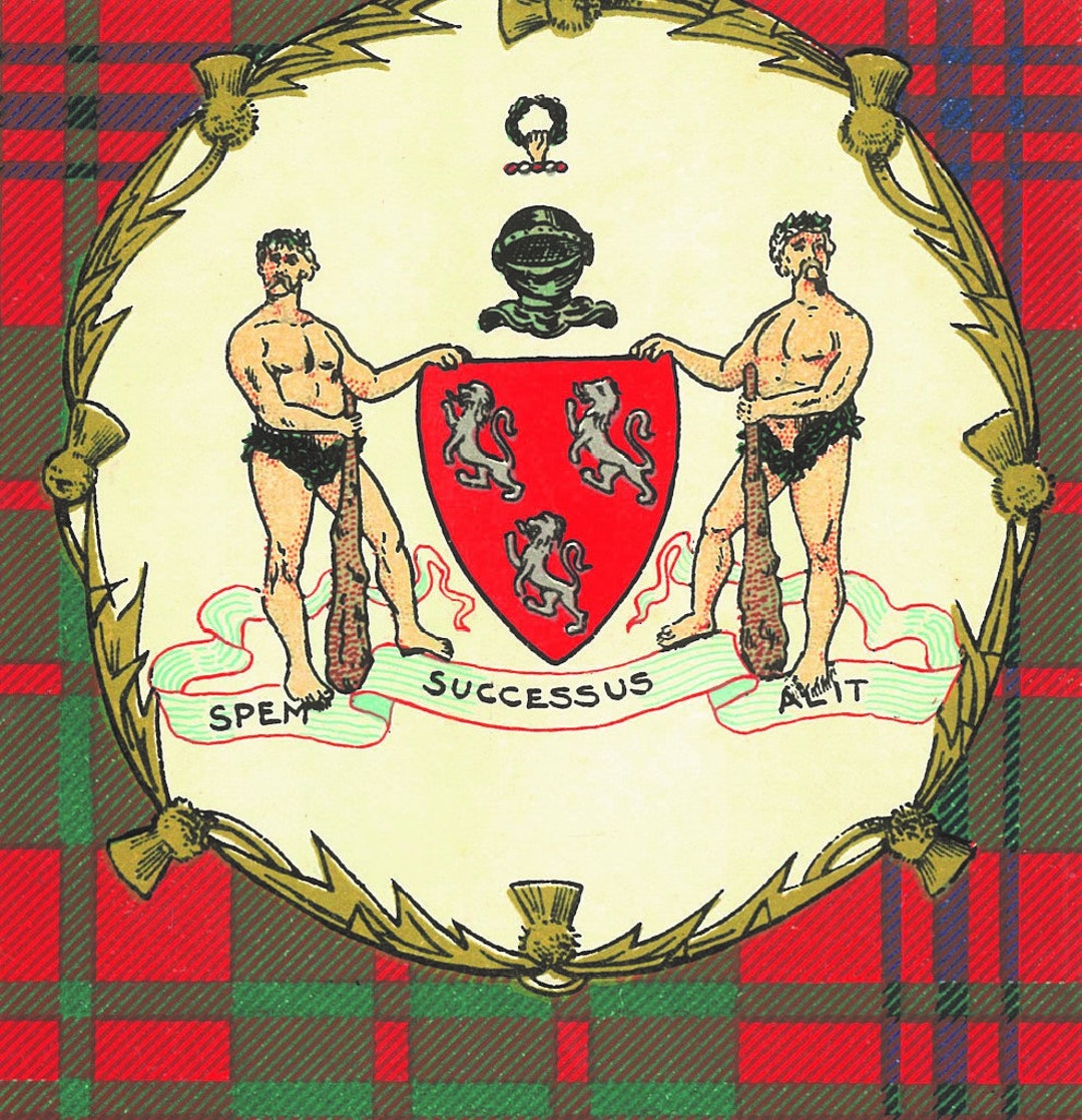 ROSS CLAN crest & Tartan Print Reproduction From an Antique Original ...